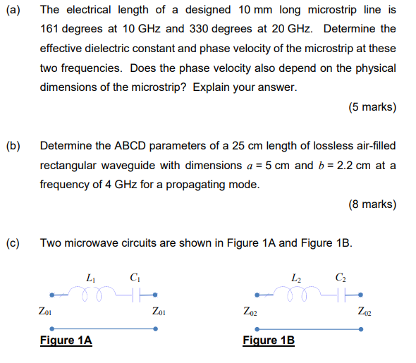 Solved (a) The electrical length of a designed 10 mm long | Chegg.com