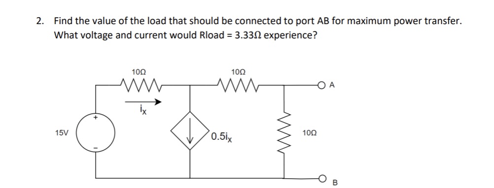 Solved Find the value of the load that should be connected | Chegg.com