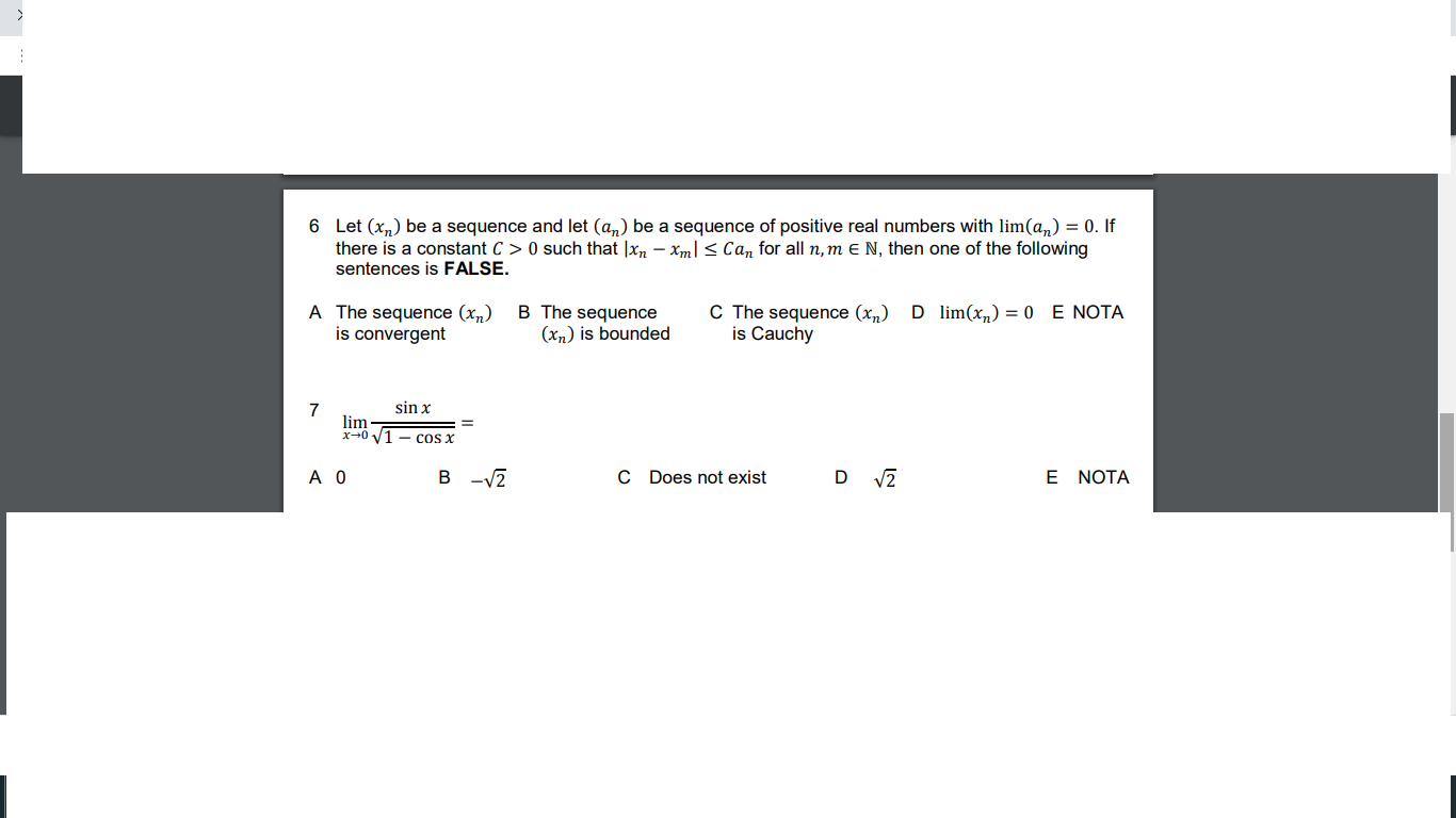 Solved 6 Let (xn) be a sequence and let (an) be a sequence | Chegg.com