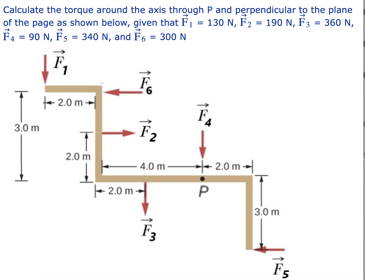 Solved Torque1 Points:10 Calculate the torque around the | Chegg.com