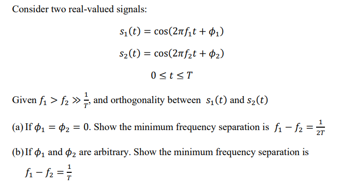 Solved Consider two real-valued signals: | Chegg.com