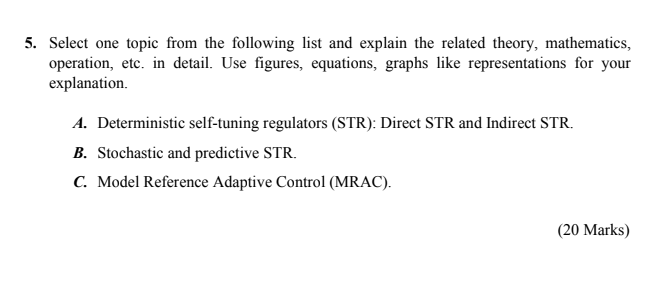 Solved 5. Select one topic from the following list and | Chegg.com