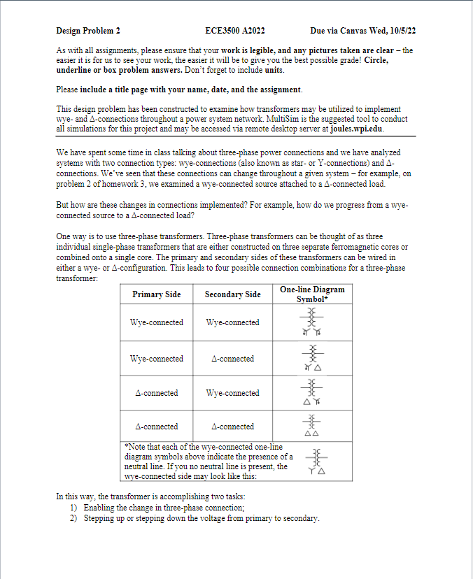 Solved Design Problem 2 ECE3500 A2022 Due via Canvas Wed, | Chegg.com