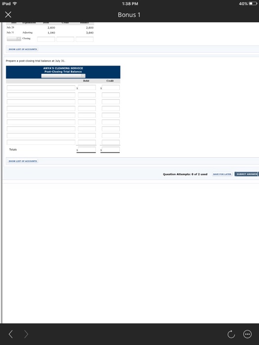 Solved Prepare atrial balance at Ady J1 on worksheet. Enter | Chegg.com