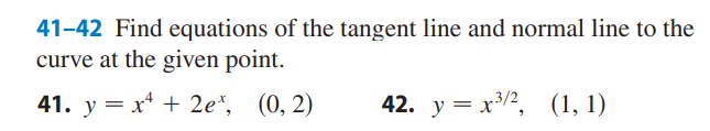 Solved 41-42 Find equations of the tangent line and normal | Chegg.com
