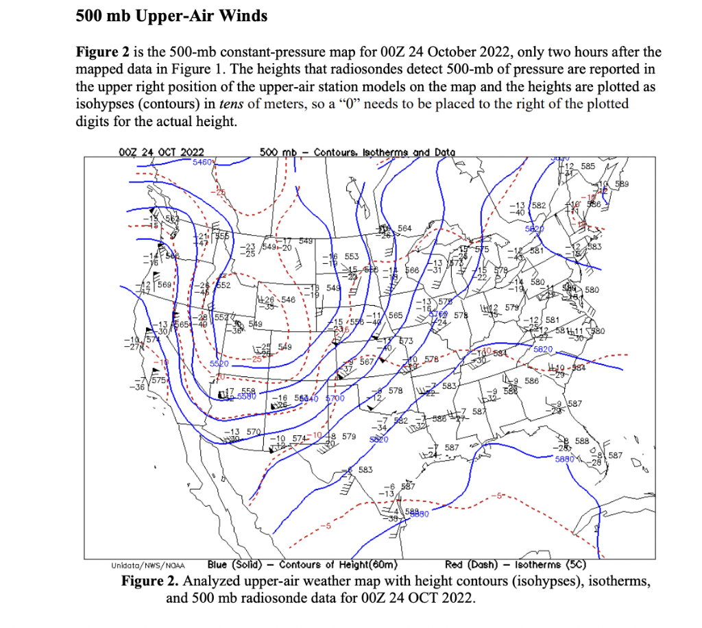 Solved 500 mb Upper-Air Winds Figure 2 is the 500-mb | Chegg.com