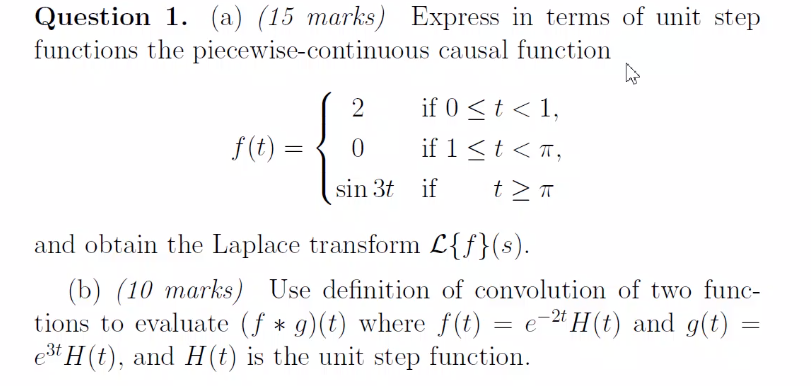 Solved Question 1. (a) (15 marks) Express in terms of unit | Chegg.com
