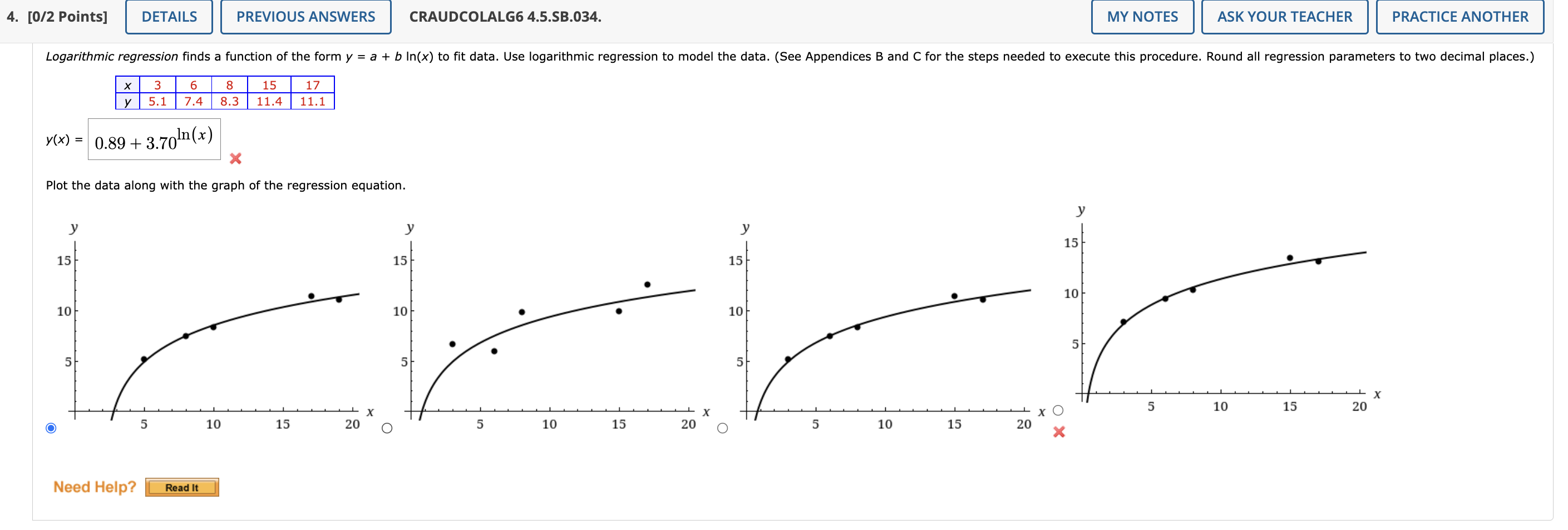Solved 4. [0/2 Points] DETAILS PREVIOUS ANSWERS CRAUDCOLALG6 | Chegg.com