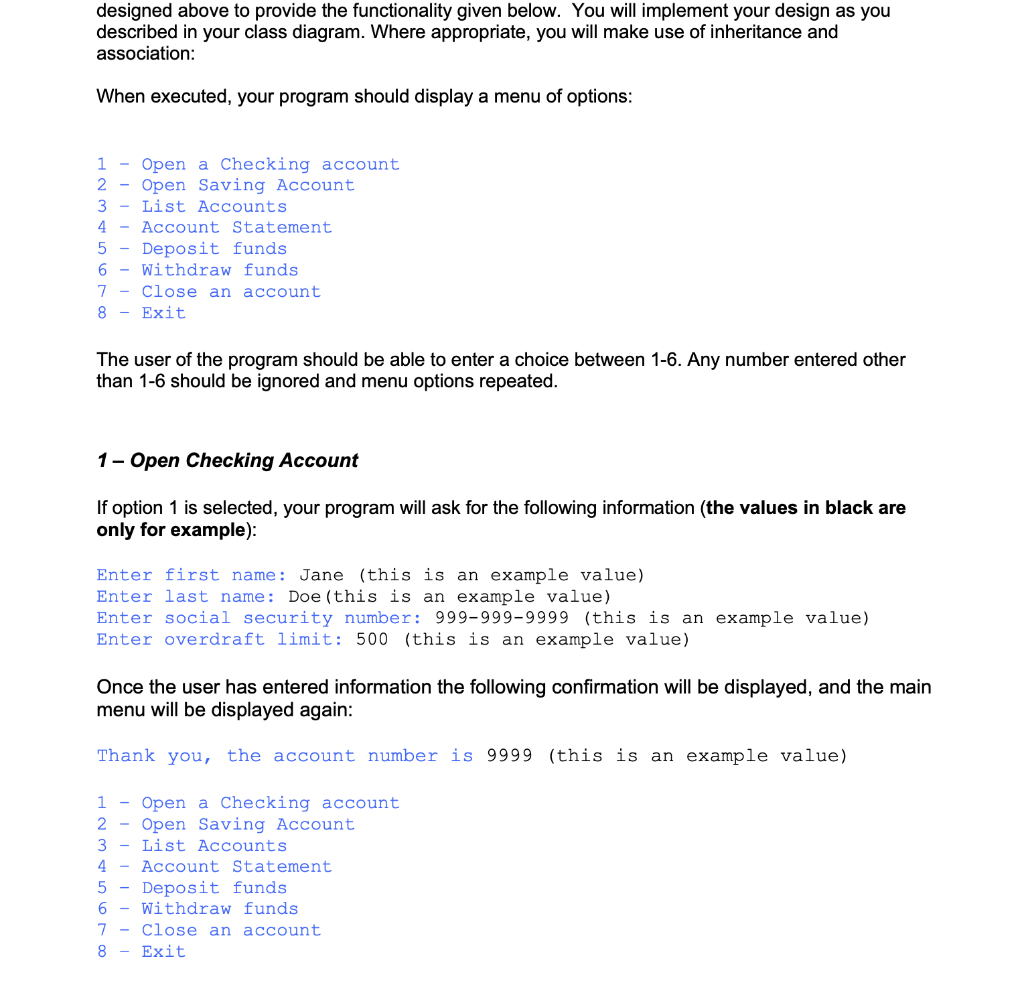 [Solved]: Using the UML diagram given, create a Java program