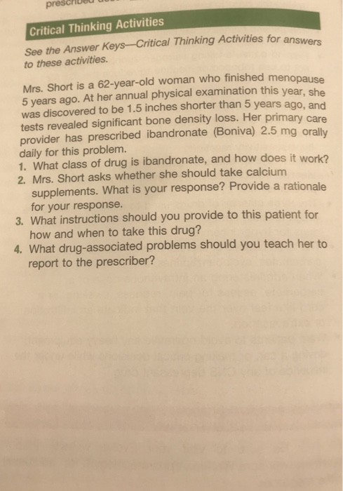 Solved Critical Thinking Activities See the Answer | Chegg.com