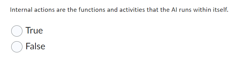 Solved Internal actions are functions and activities that | Chegg.com