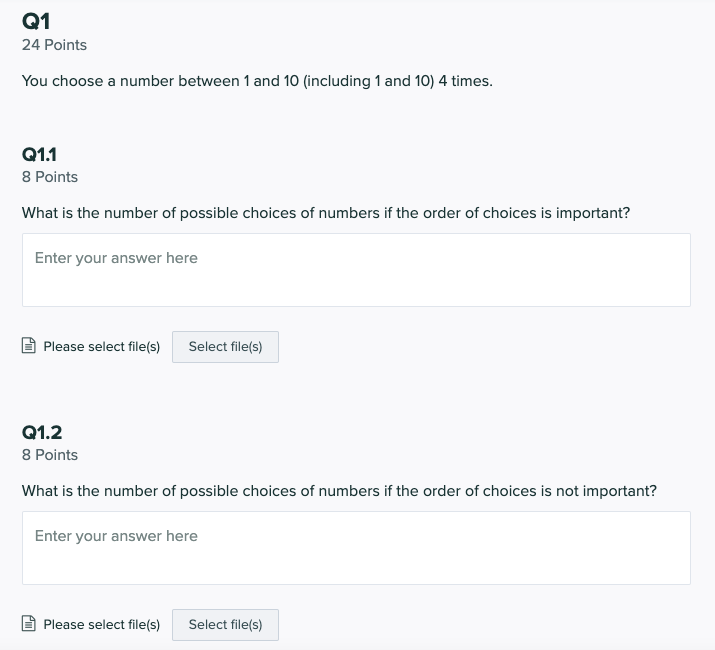 Solved Q1 24 Points You choose a number between 1 and 10 | Chegg.com