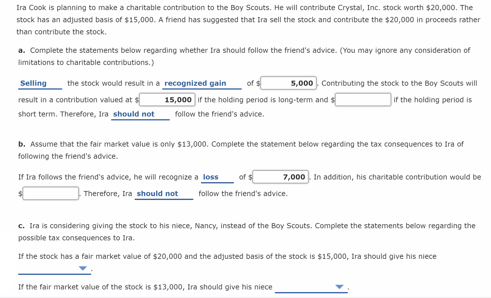 Ira Cook is planning to make a charitable | Chegg.com