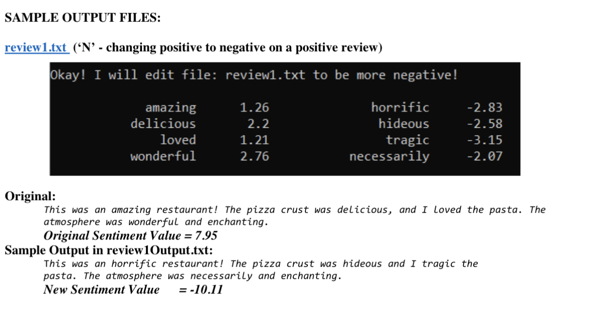 Solved You will be evaluating the sentiment of 4 different | Chegg.com