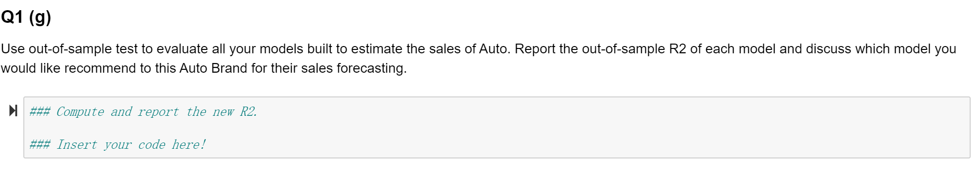 Solved Build a linear regression model to predict monthly | Chegg.com