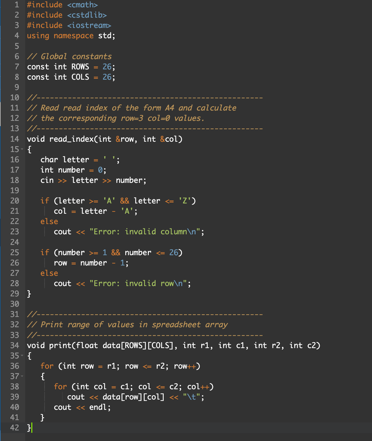 C++ I am implementing a command based spreadsheet | Chegg.com