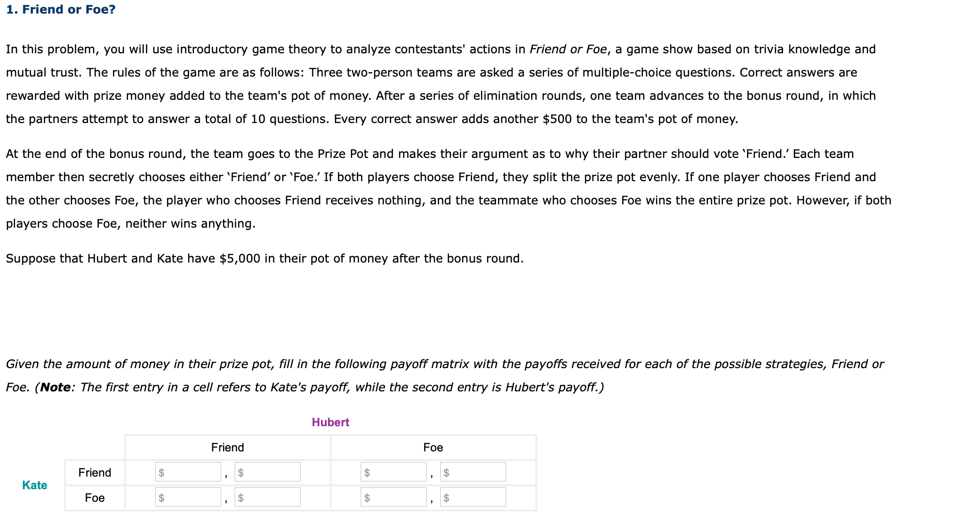 Solved In this problem, you will use introductory game | Chegg.com