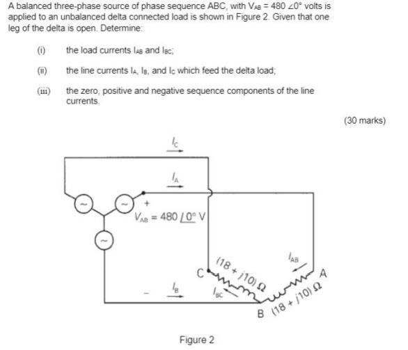 Solved A balanced three-phase source of phase sequence ABC, | Chegg.com