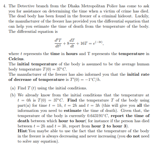 Solved dt 4. The Detective branch from the Dhaka | Chegg.com