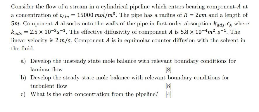 Solved Consider the flow of a stream in a cylindrical | Chegg.com