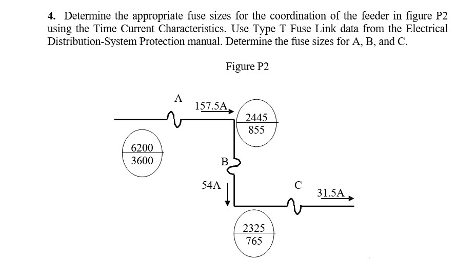 4. Determine the appropriate fuse sizes for the | Chegg.com
