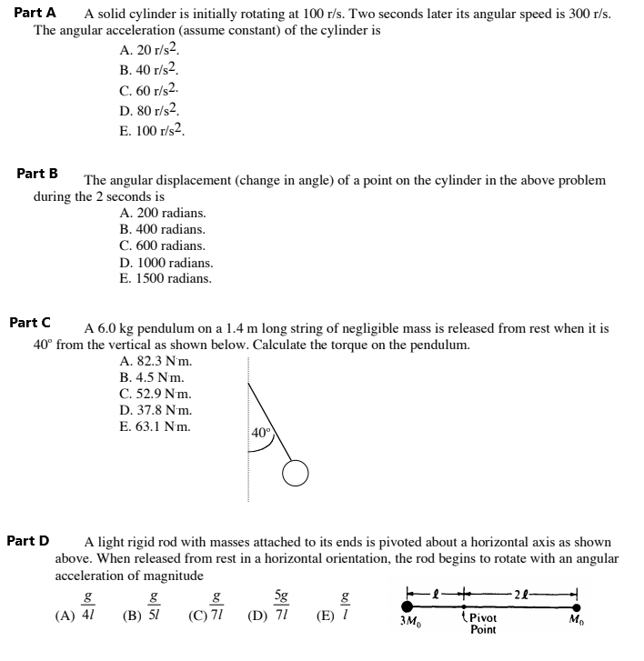 Solved Question 1) Use gravity=9.8 m/s/s. You will | Chegg.com