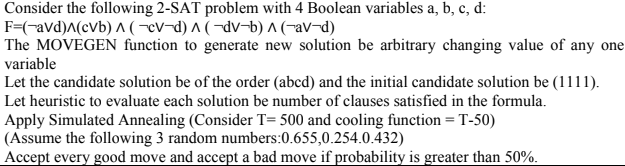 Solved Consider the following 2-SAT problem with 4 Boolean | Chegg.com