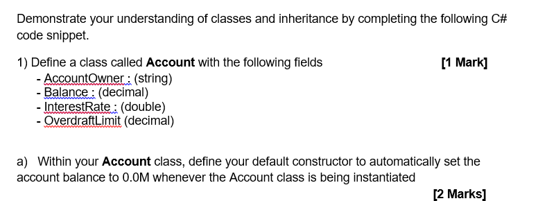 Solved Demonstrate your understanding of classes and | Chegg.com