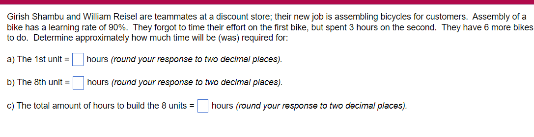 Girish Shambu and William Reisel are teammates at a | Chegg.com