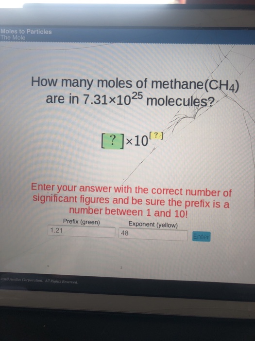 Solved Moles to Particles The Mole How many moles of methane | Chegg.com