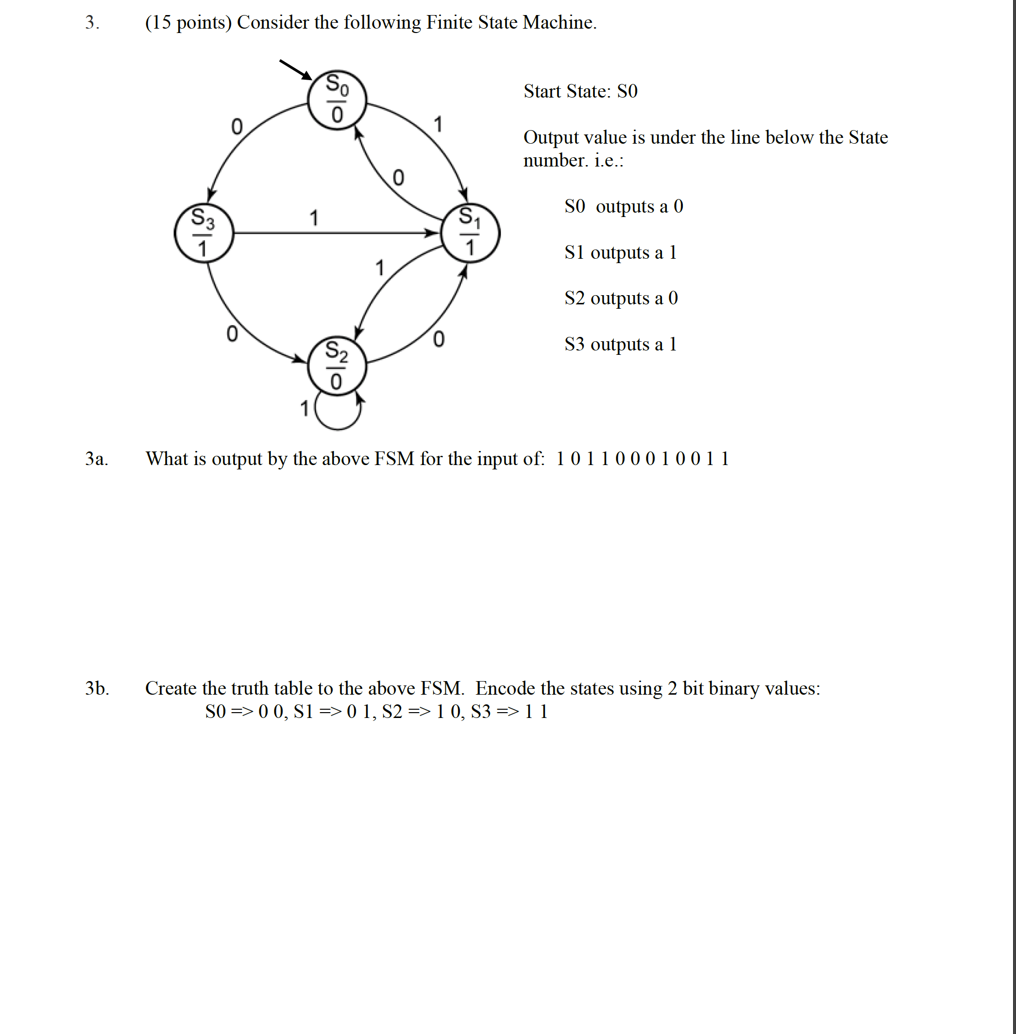 Solved 3. (15 points) Consider the following Finite State | Chegg.com