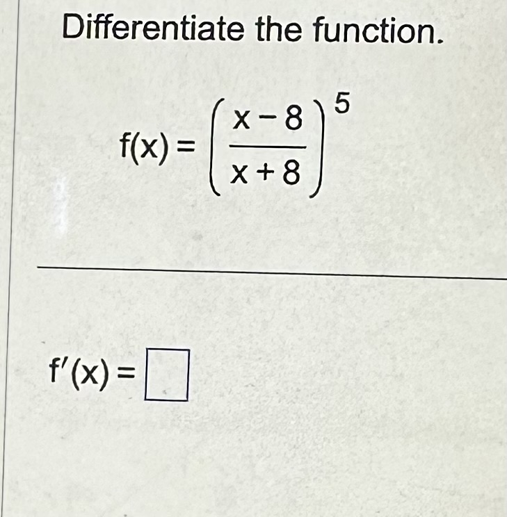 Solved Differentiate the function. G(x)=3x7−5x | Chegg.com