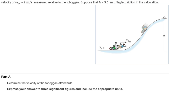 Solved A toboggan having a mass of 13 kg starts from rest at | Chegg.com