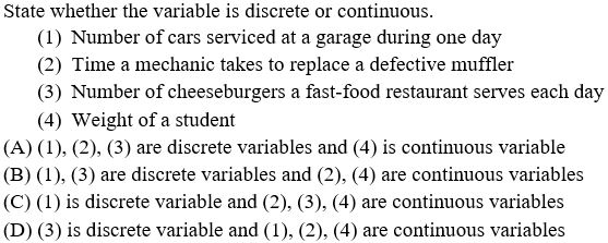 Solved State whether the variable is discrete or | Chegg.com