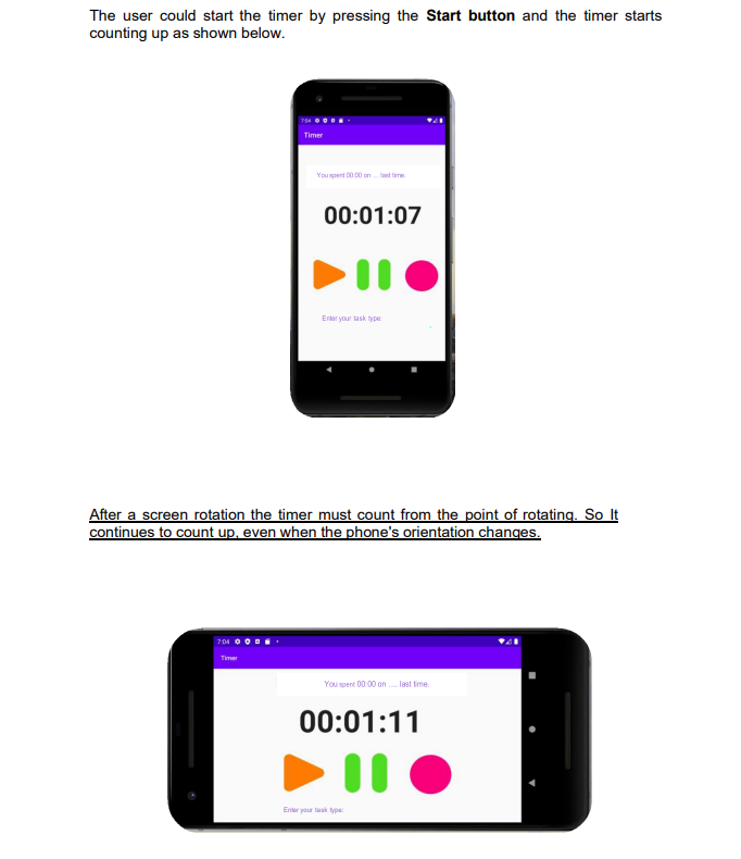 Solved Mobile application Development Study Timer APP | Chegg.com