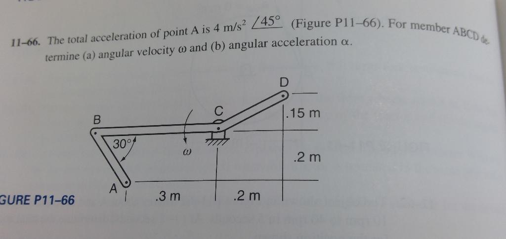 Solved 11-66. The total acceleration of point A is 4 | Chegg.com