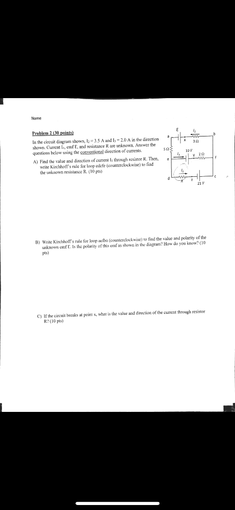 Solved Name * SM 30 * s93 197 Problem 2 (30 points) In the | Chegg.com