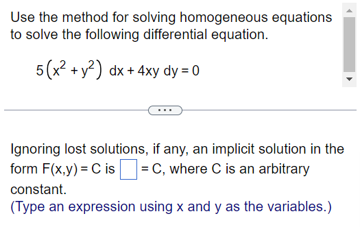 Solved Use the method for solving homogeneous equations to | Chegg.com