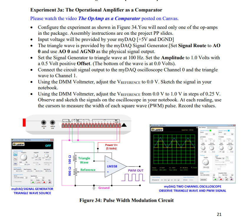 Experiment 3a: The Operational Amplifier as a | Chegg.com