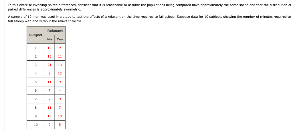 In this exercise involving paired differences, | Chegg.com