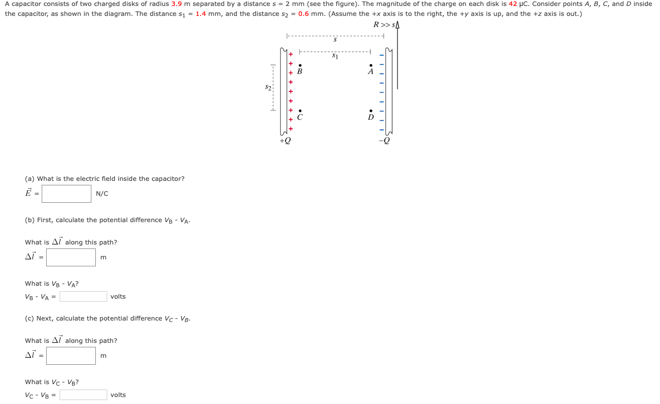 Solved A capacitor consists of two charged disks of radius | Chegg.com
