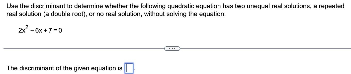 Solved Use the discriminant to determine whether the | Chegg.com