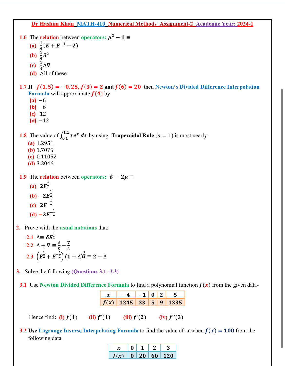 Solved 1.6 The relation between operators: μ2−1≡ (a) | Chegg.com