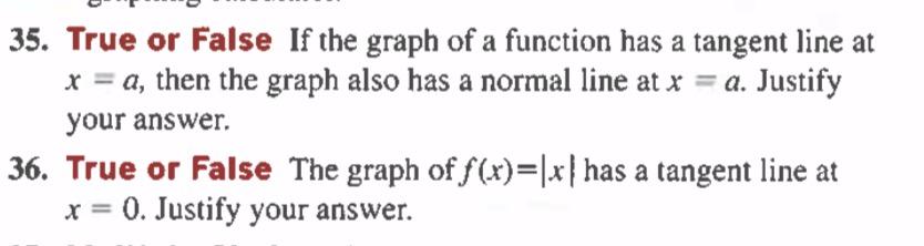 Solved 35. True or False If the graph of a function has a | Chegg.com