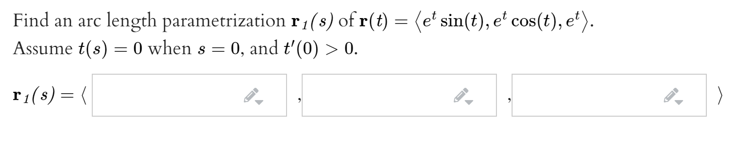 Solved Find an arc length parametrization r1(s) of r(t) = | Chegg.com