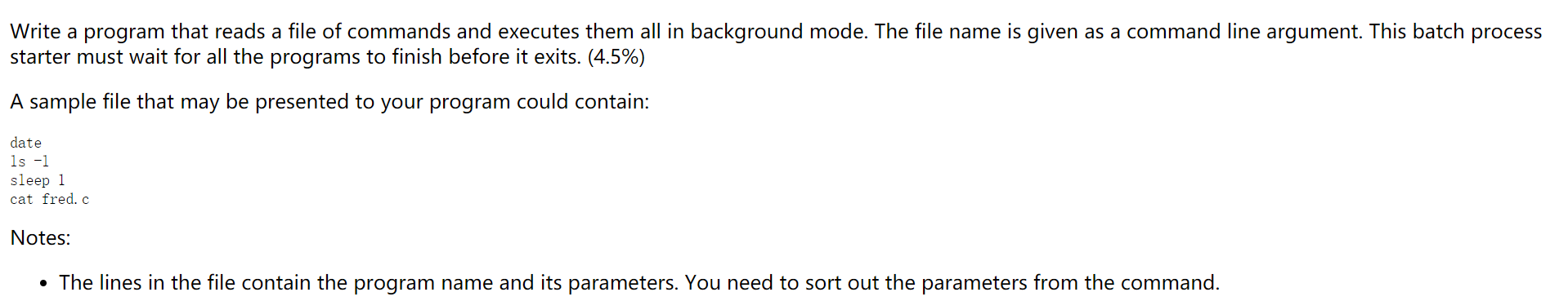 Write a program that reads a file of commands and | Chegg.com