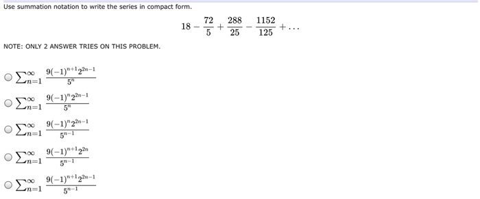 Solved Use summation notation to write the series in compact | Chegg.com