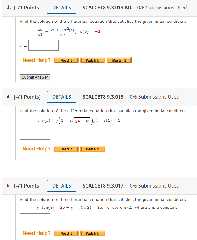Solved 3. [-/1 Points] DETAILS SCALCET8 9.3.013.MI. 0/6 | Chegg.com