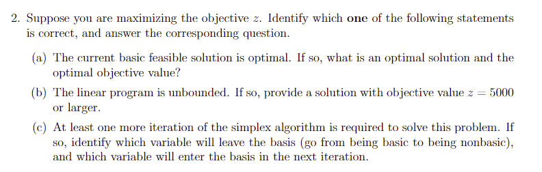 Solved Problem 1 Consider the following simplex tableau. Row | Chegg.com