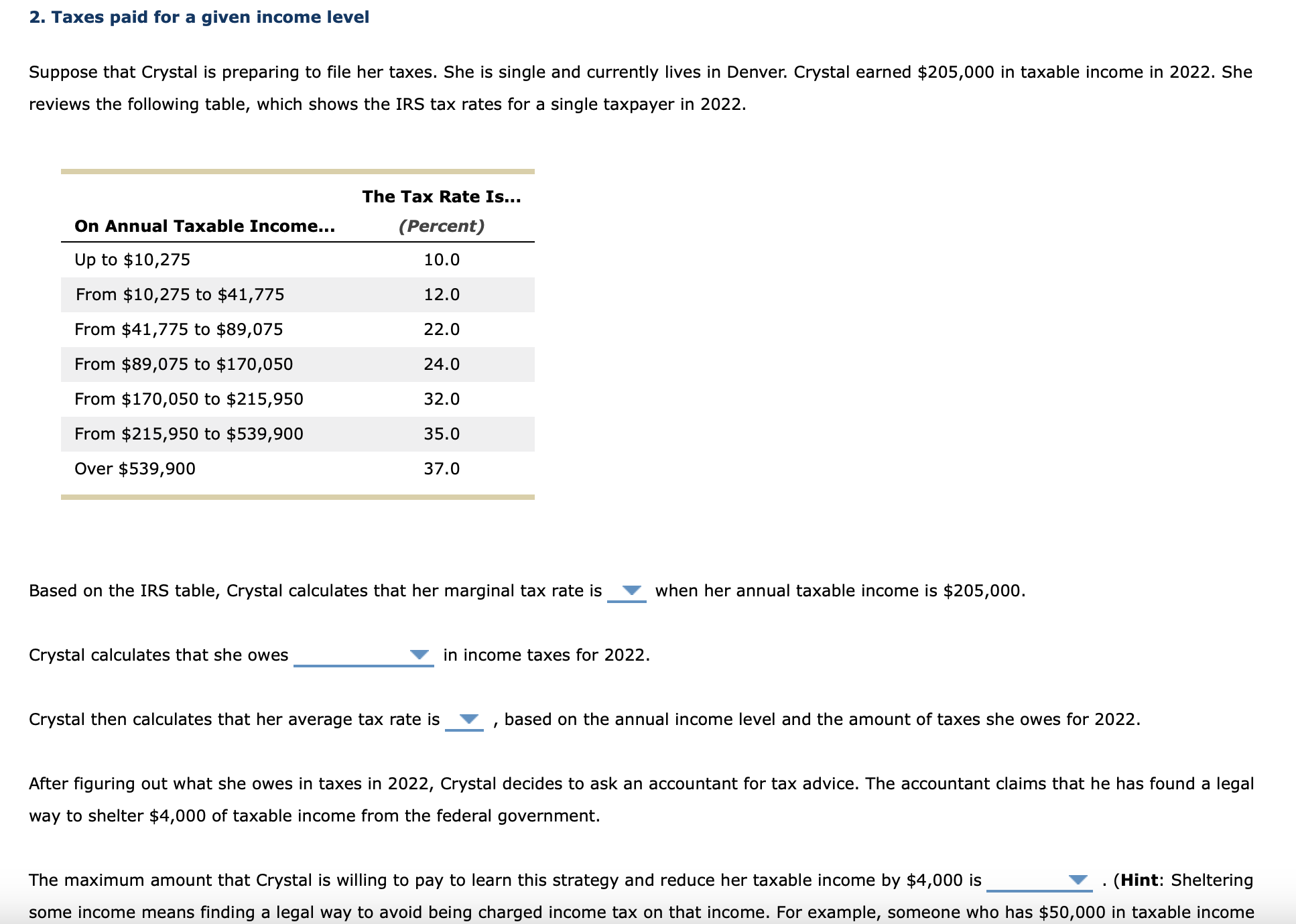 Solved Suppose that Crystal is preparing to file her taxes. | Chegg.com